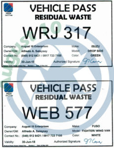 Vehicle Pass – August 10 Enterprises